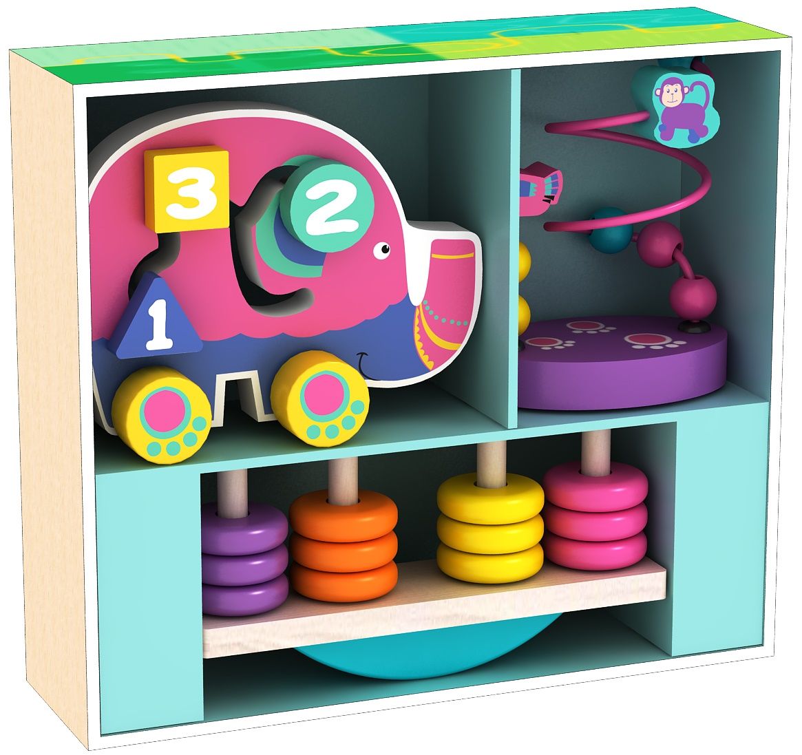 Игрален комплект Acool Toy - Лабиринт слонче, лабиринт с мъниста, везна ...