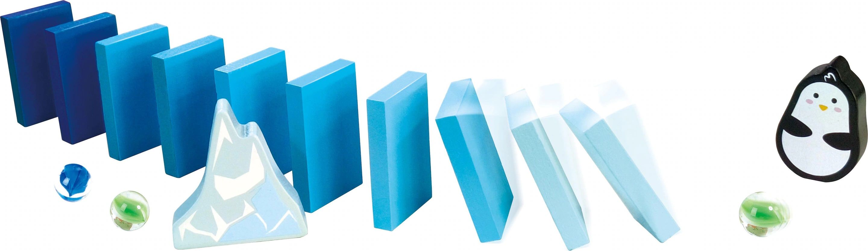 Дървена игра Hape - Писта с пингвини и топчета, 112 части | Отлична ...