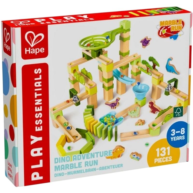 Дървен игрален комплект Hape International - Писта Dino Adventure, 131 части | Отлична цена ...