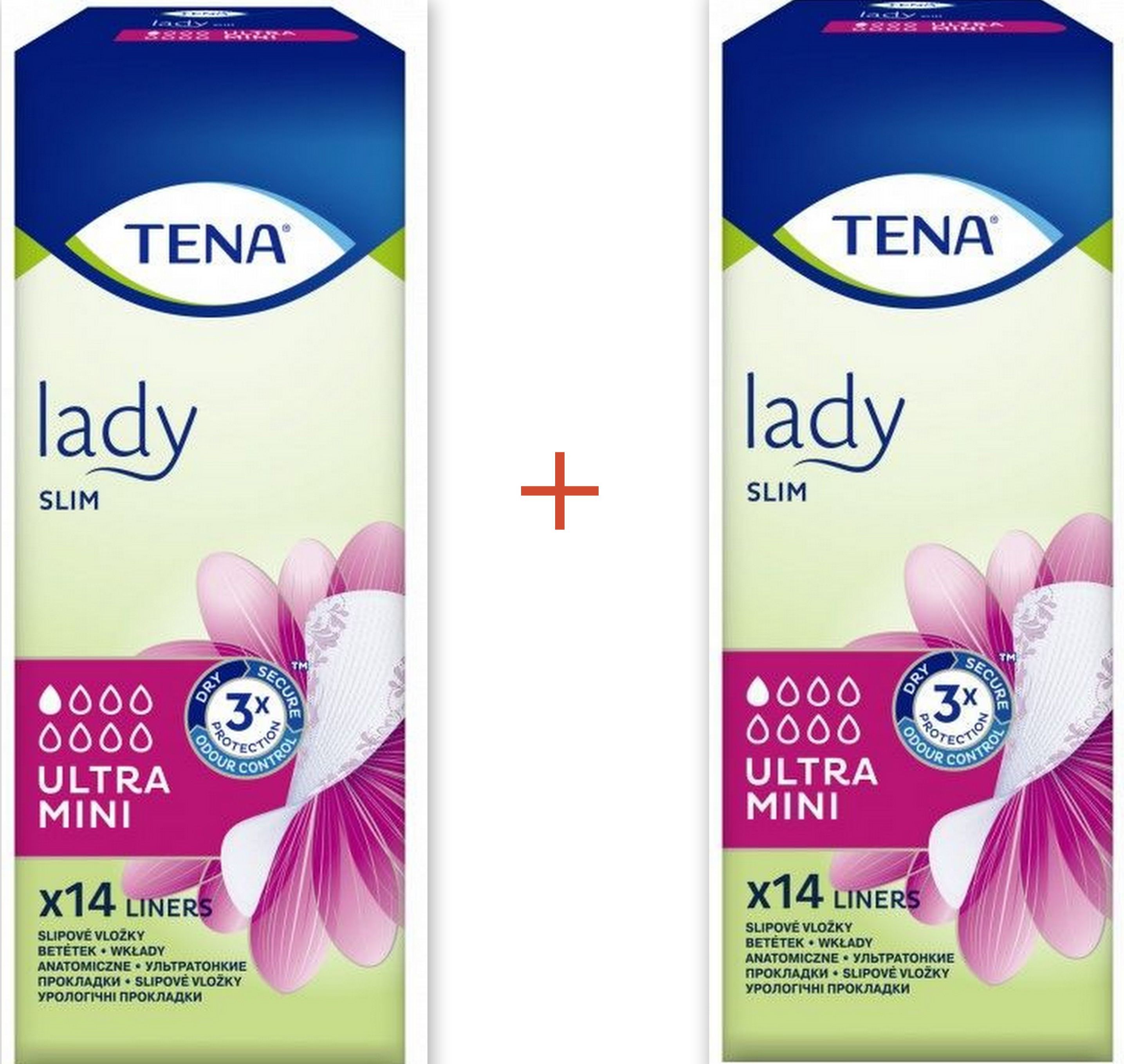 Дамски превръзки Tena Lady - Slim Ultra Mini, 2 х 14 броя | Добра цена ...