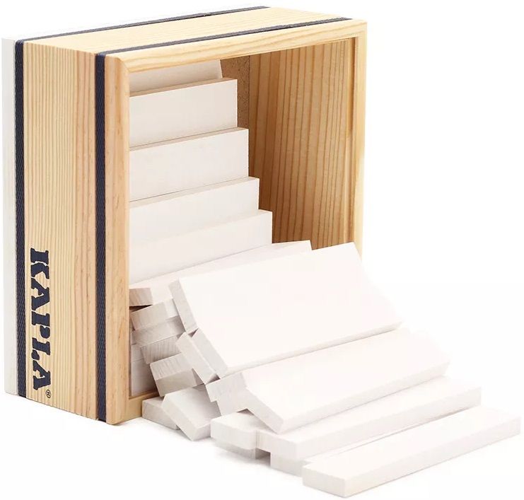 Дървен конструктор Kapla - 40 части, бял | Отлична цена | Ozone.bg