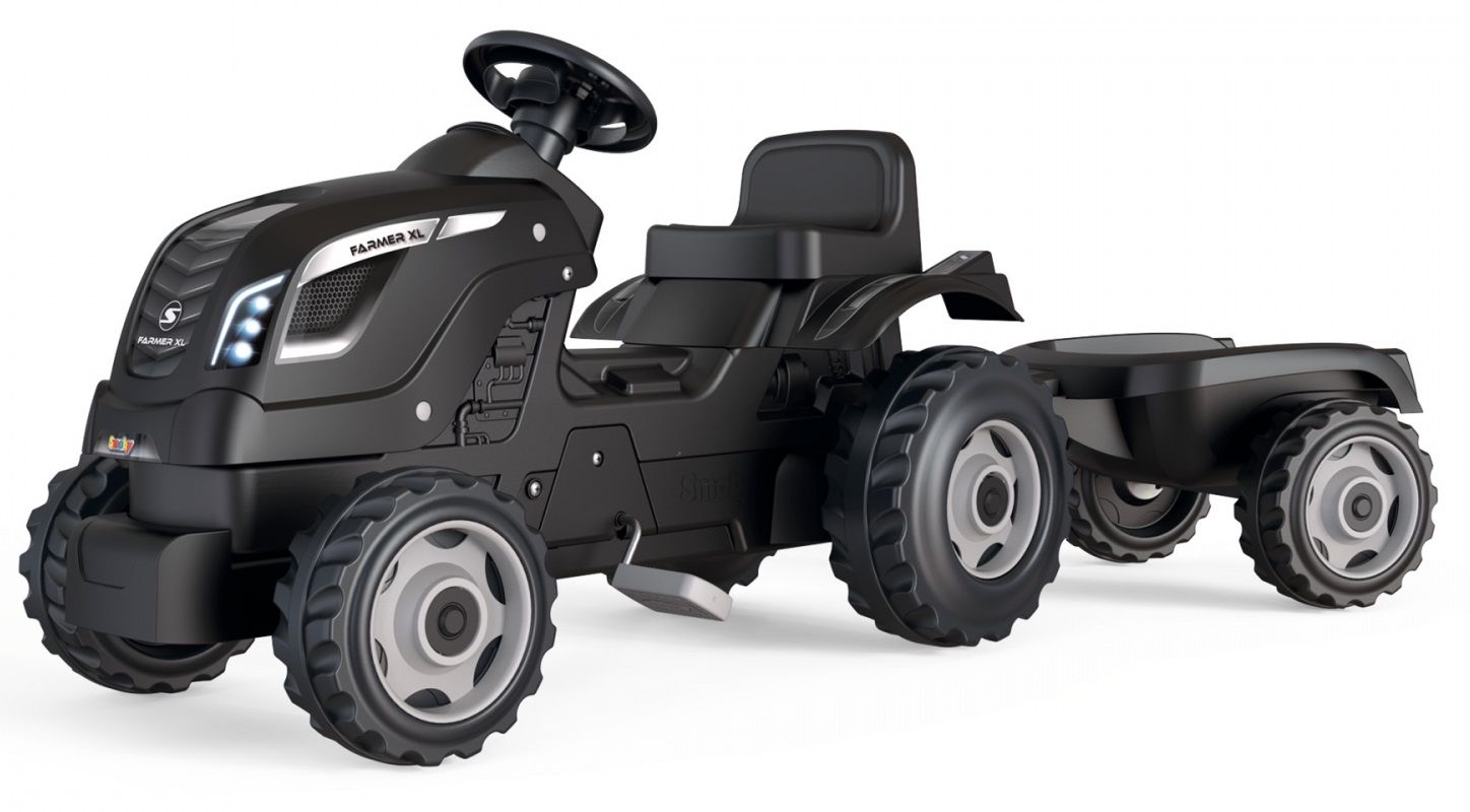 Детски трактор с педали Smoby Farmer XL - С ремарке, черен | Отлична цена | Ozone.bg