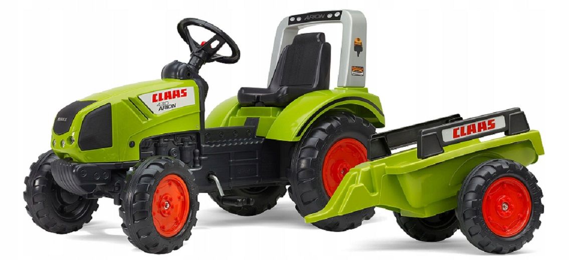 Детски трактор Falk - Claas, с ремарке и педали , зелен | Отлична цена | Ozone.bg