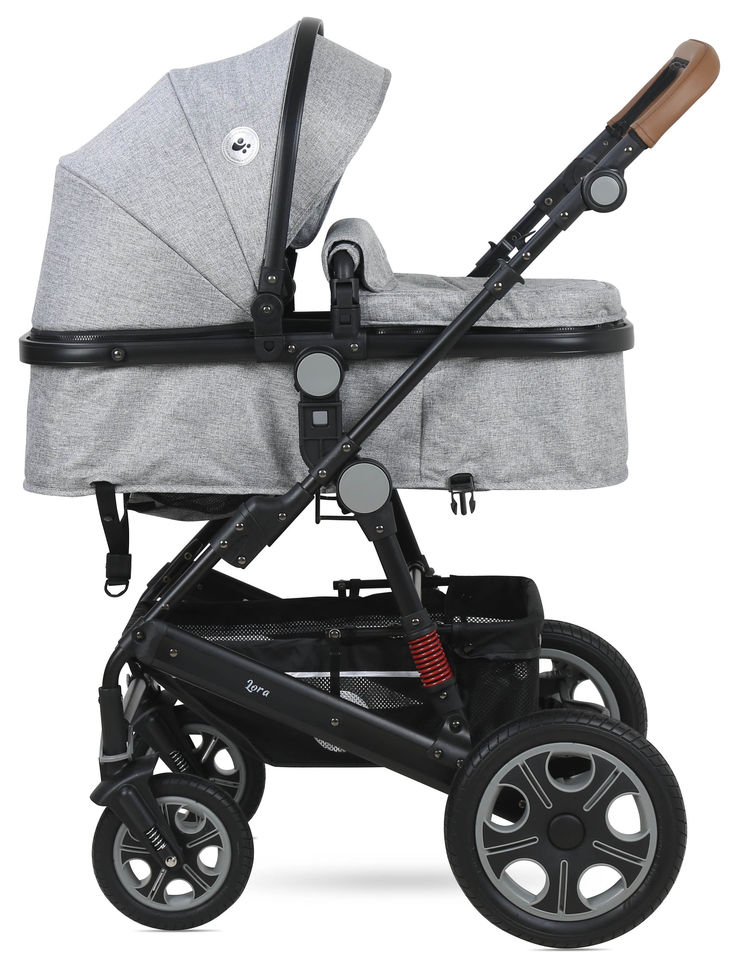 Детска комбинирана количка Lorelli - Lora Set, Cool Grey Elephants | Ozone.bg
