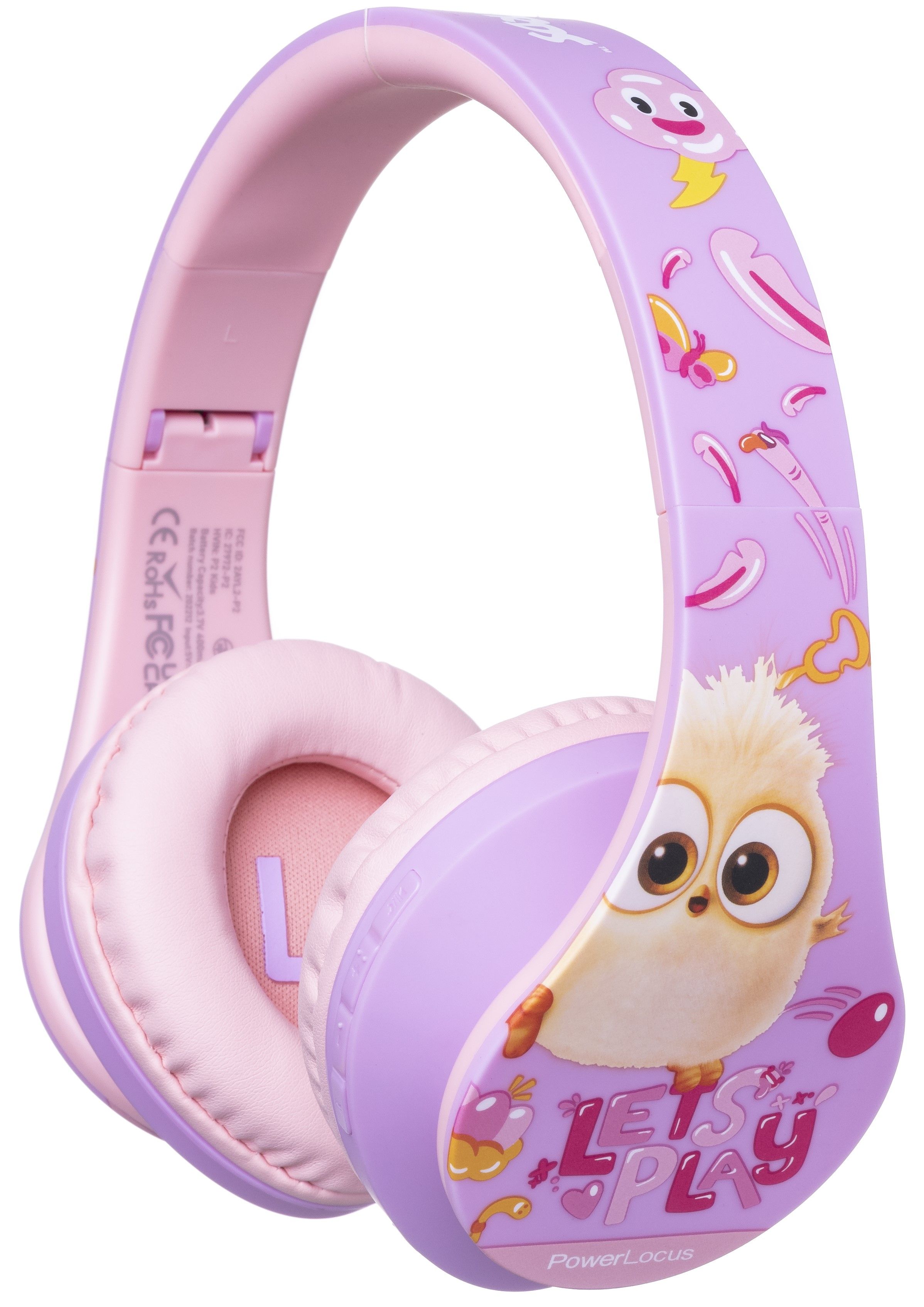 Детски слушалки PowerLocus - P2 Kids Angry Birds, безжични, розови ...
