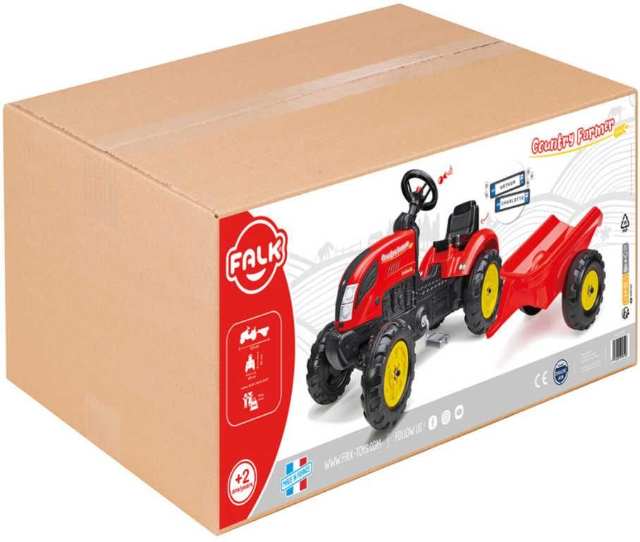 Детски трактор Falk, с ремарке и педали, червен | Отлична цена | Ozone.bg