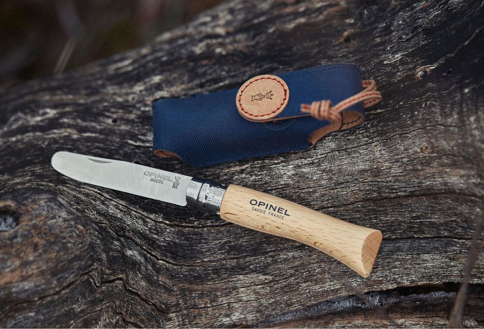 Детски сгъваем нож Opinel - My First Opinel, с калъф за колан | Ozone.bg