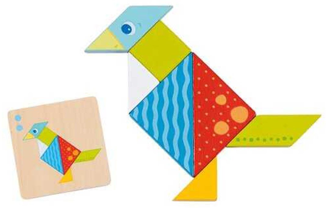 Детска дървена игра Goki - Цветен танграм, свят | Отлична цена | Ozone.bg