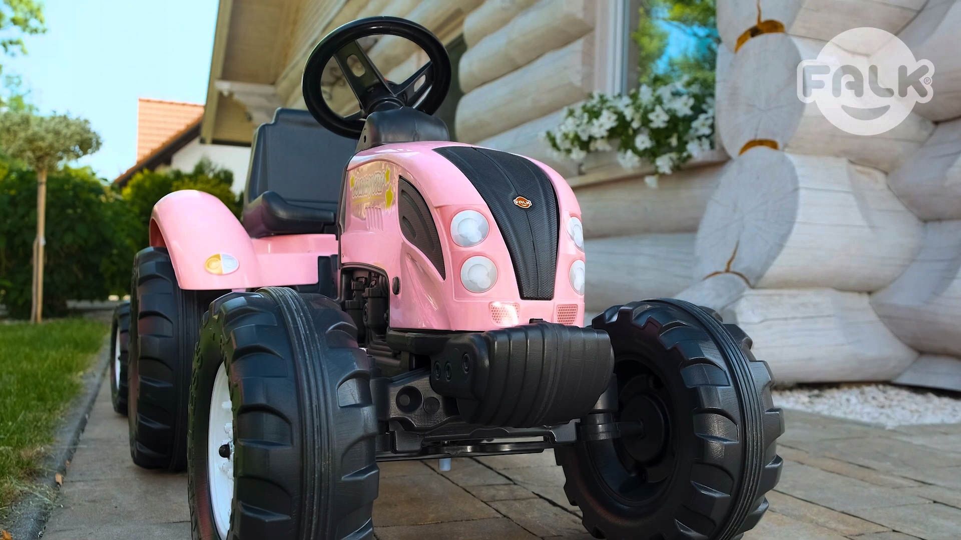 Детски трактор Falk - Country star, с ремарке и педали, розов | Отлична цена | Ozone.bg