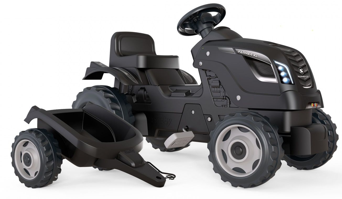 Детски трактор с педали Smoby Farmer XL - С ремарке, черен | Отлична цена | Ozone.bg