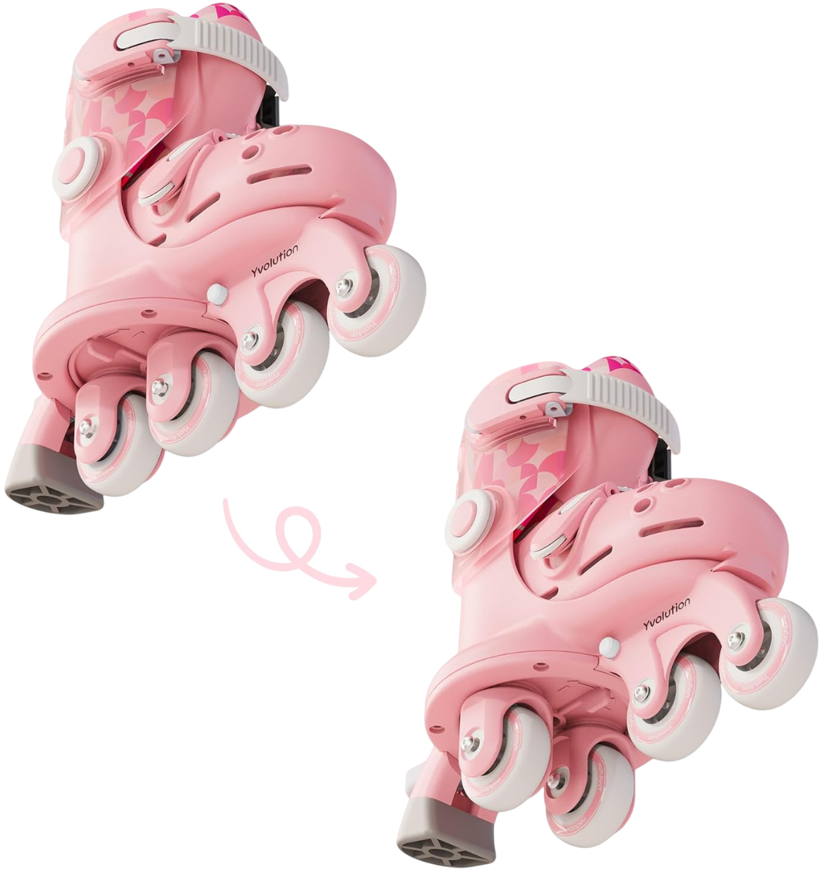 Детски ролери Yvolution - Twista Skates, размер 23-28, розови | Отлична ...