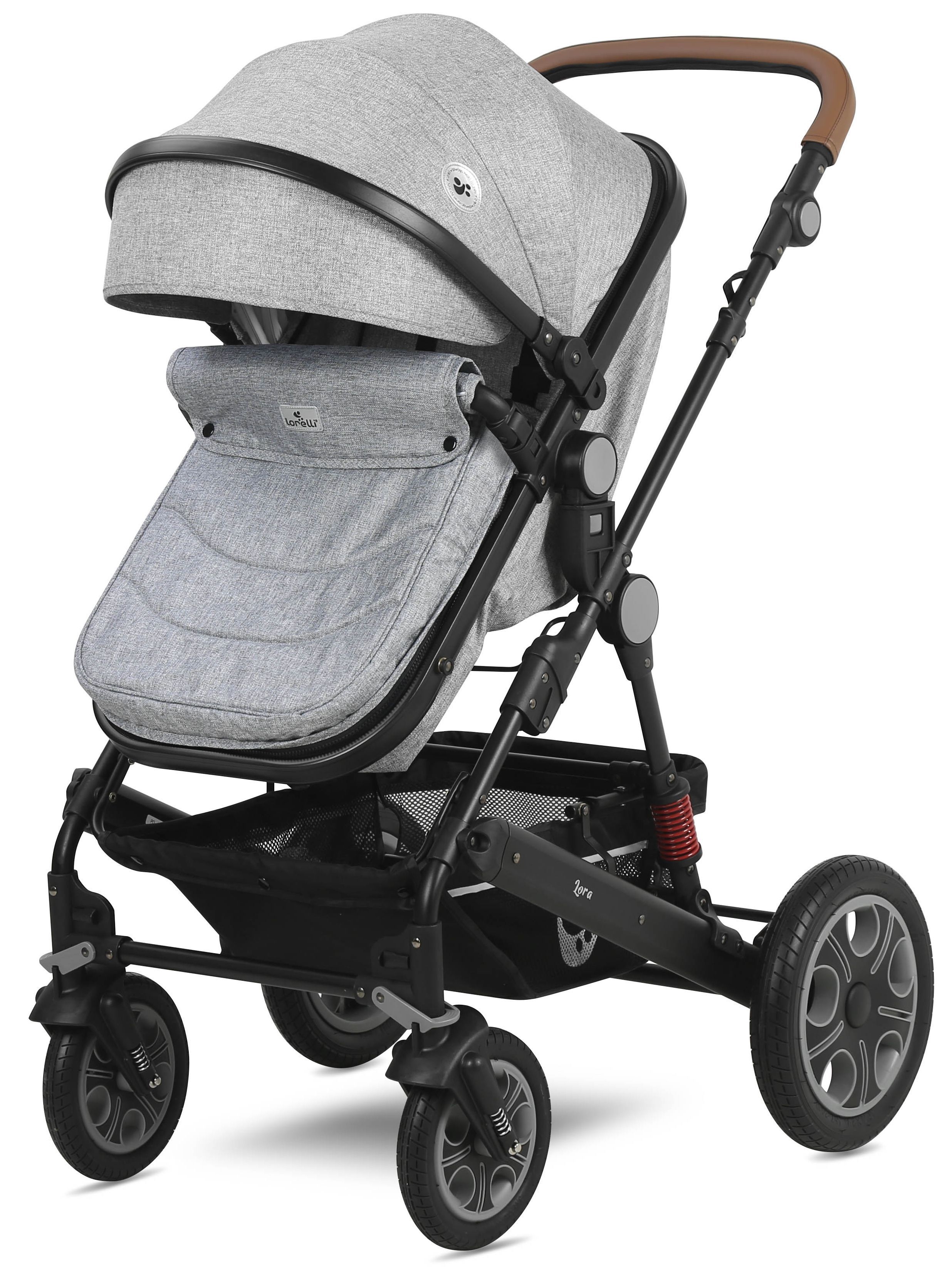 Детска комбинирана количка Lorelli - Lora Set, Cool Grey Elephants | Ozone.bg