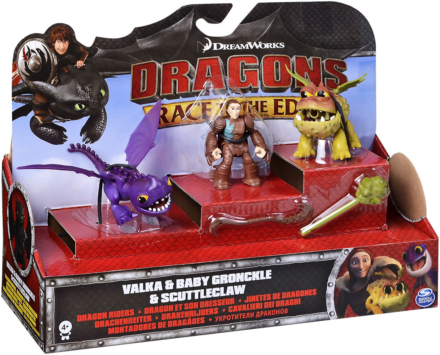 Комплект фигури Spin Master Dragons - Дракон и ездач, Valka & Baby ...