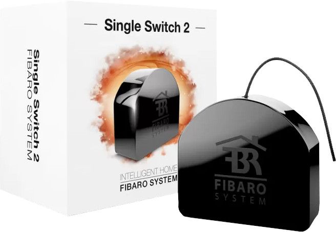 Единично смарт реле FIBARO - Single Switch 2 FGS-213, черно | Ozone.bg