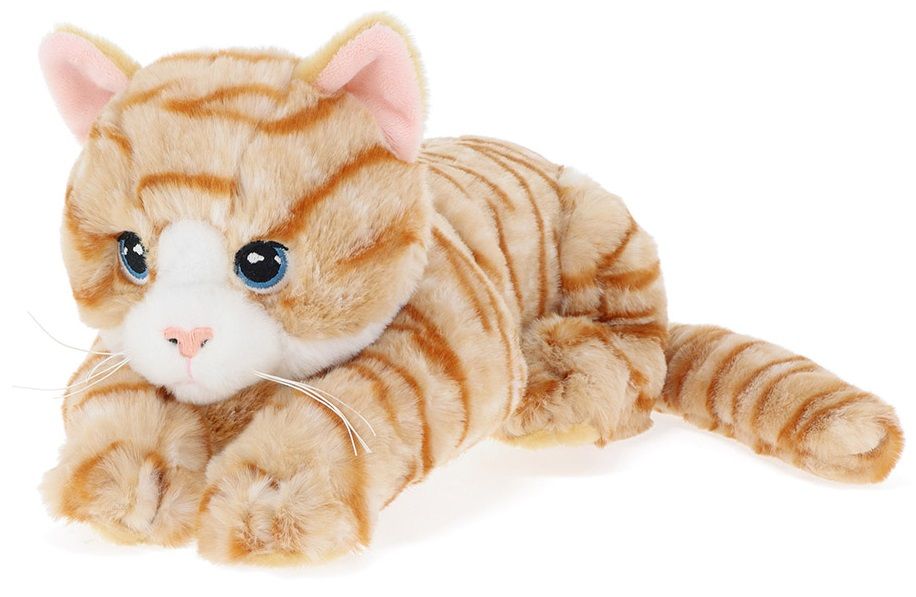 Екологична плюшена играчка Keel Toys Keeleco - Легнало коте, 22 cm ...