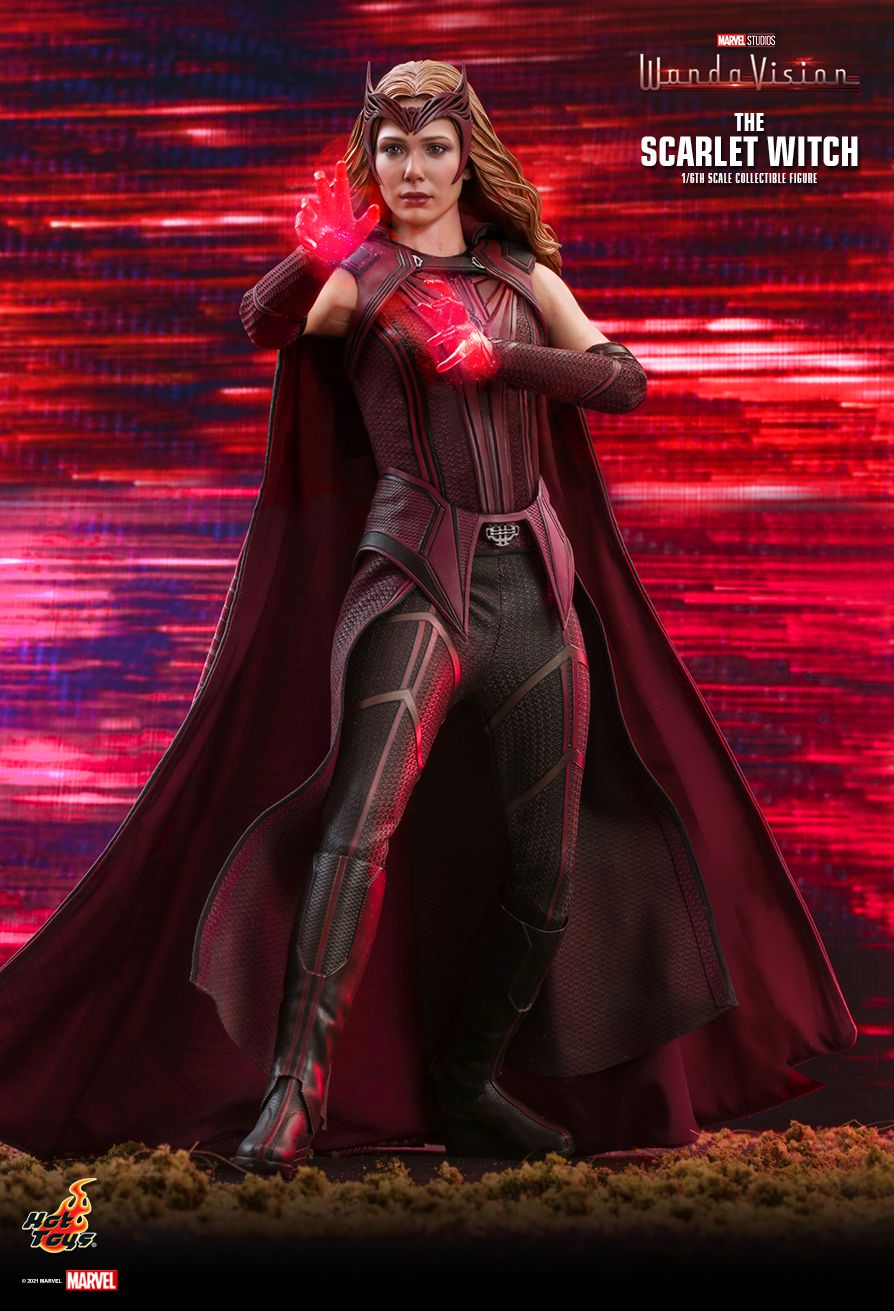 Екшън фигура Hot Toys Marvel: WandaVision - The Scarlet Witch, 28 cm ...