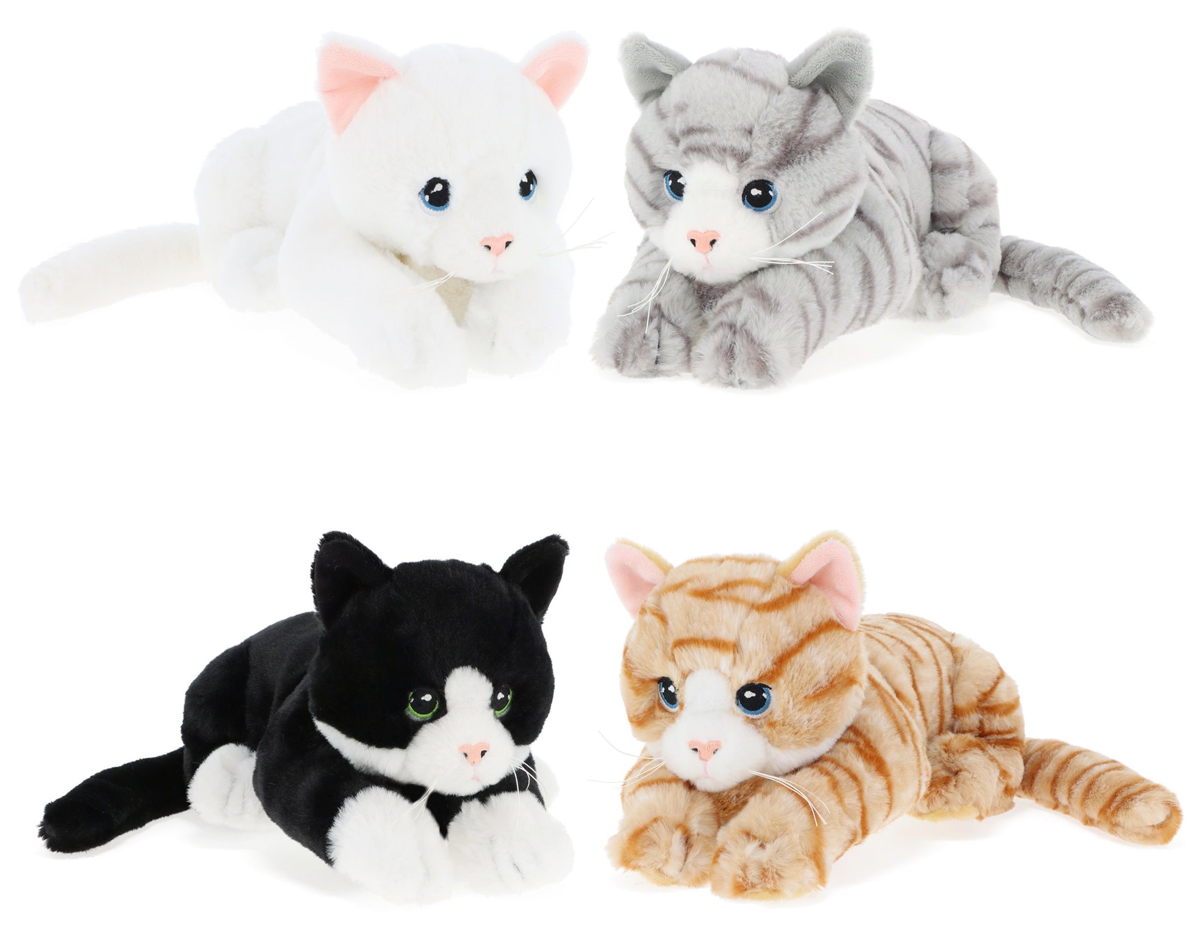 Екологична плюшена играчка Keel Toys Keeleco - Легнало коте, 22 cm ...