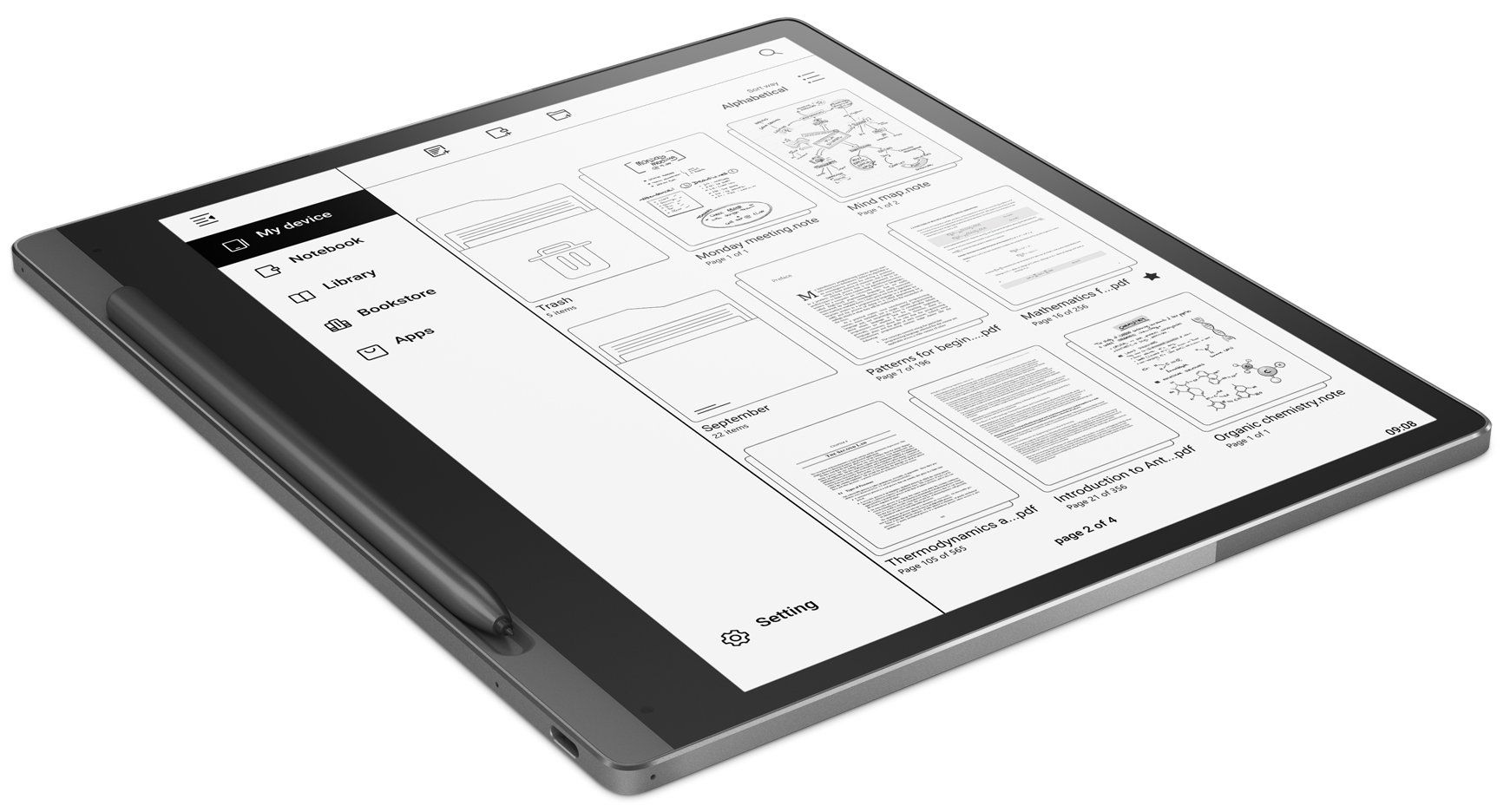 Електронен четец Lenovo - Smart Paper, 10.3'', сив | Ozone.bg