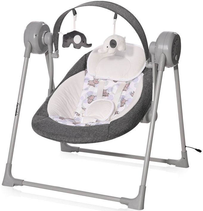 Електрическа люлка Lorelli - Twinkle Rhino, Grey | Добра цена | Ozone.bg