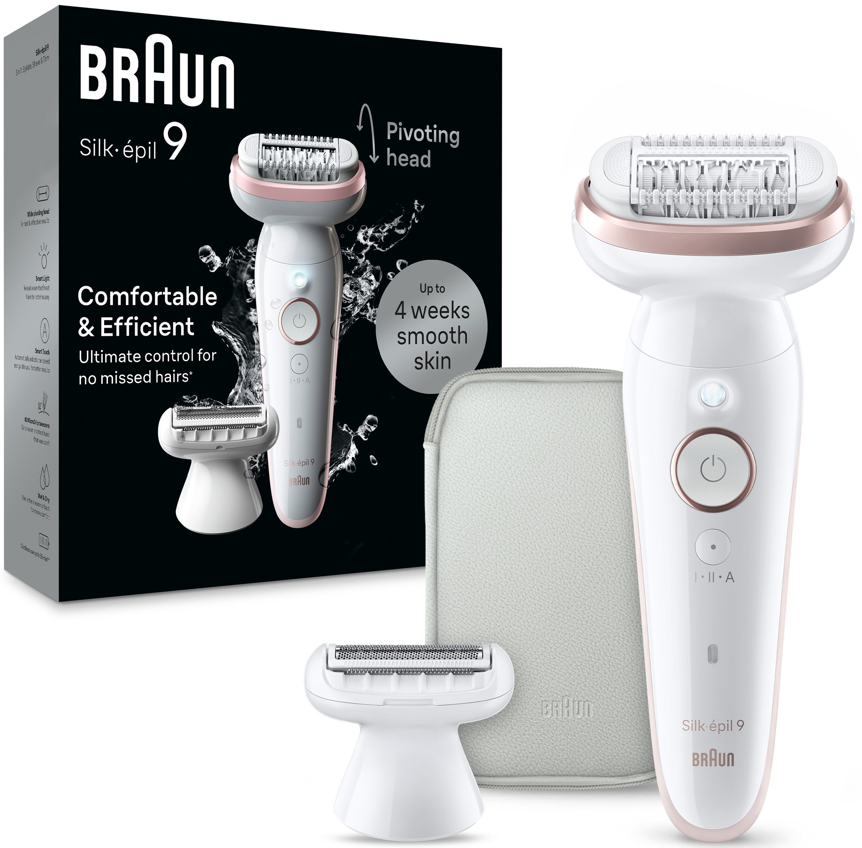 Епилатор Braun - SES 9-030, 2 степени, бял | Ozone.bg