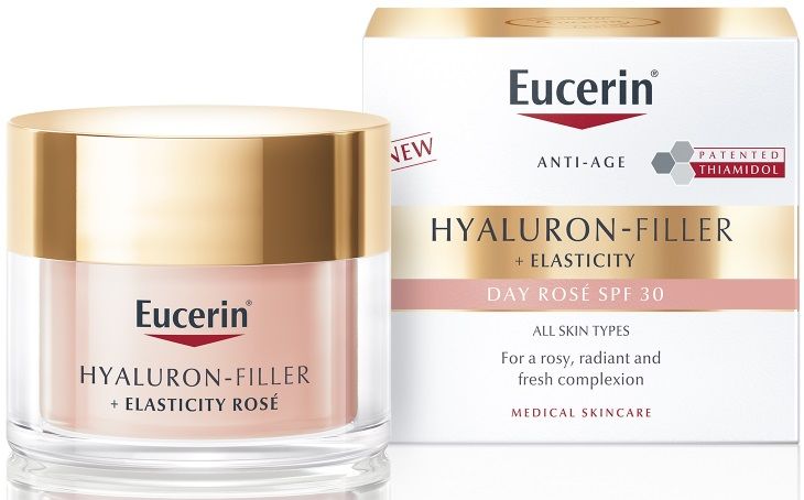 Eucerin Hyaluron-Filler + Elasticity Rose Озаряващ дневен крем, SPF 30 ...