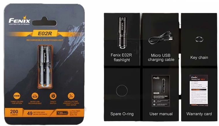 Фенерче Fenix - E02R, синьо | Ozone.bg