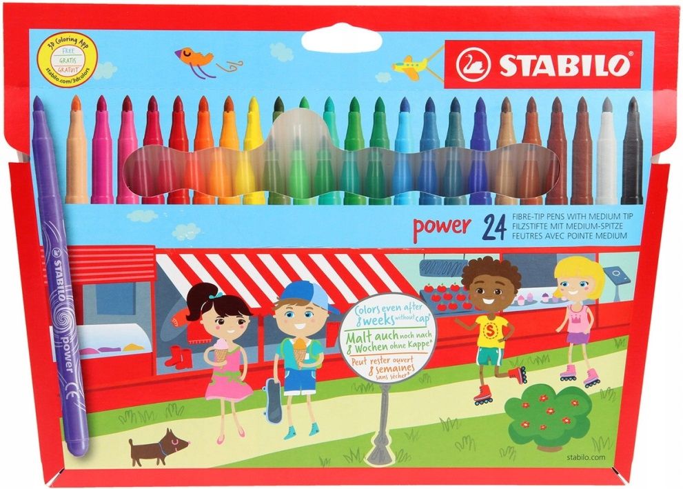 Флумастери Stabilo Power - 24 цвята | Ozone.bg
