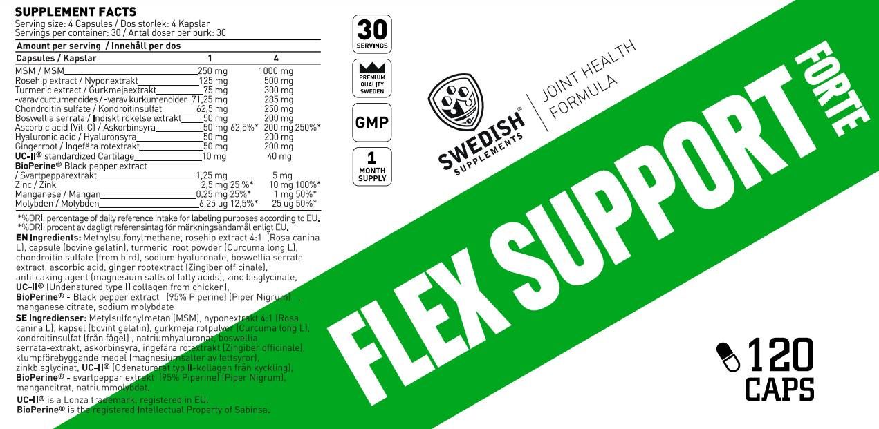 Flex Support Forte, 120 капсули, Swedish Supplements | Ozone.bg