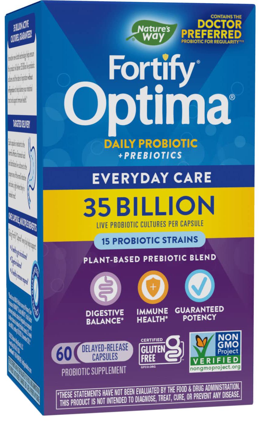 Fortify Optima Daily Probiotic+Prebiotic 35 Billion, 60 капсули, Nature ...