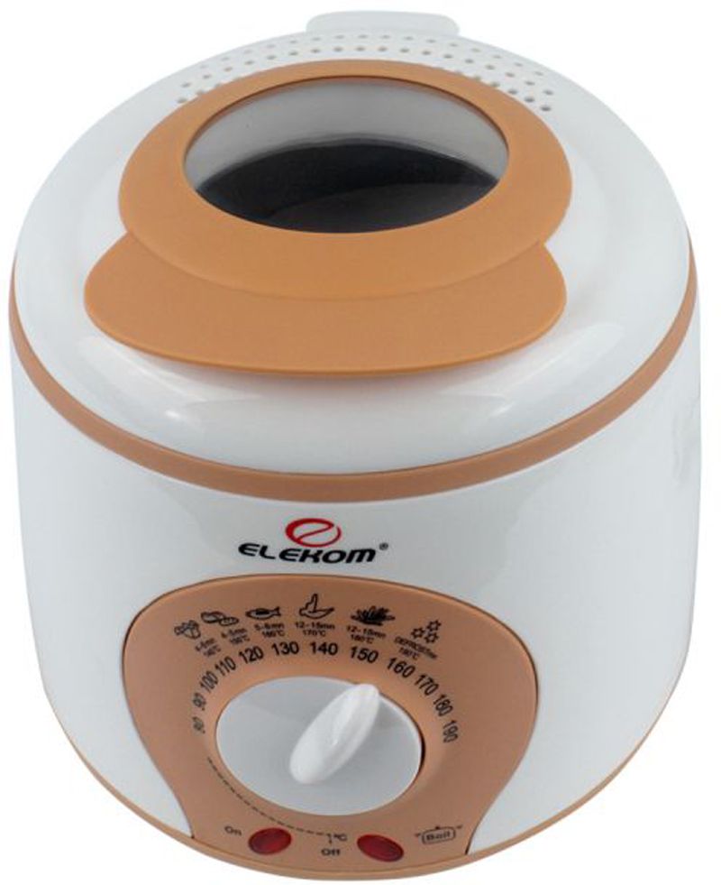 Фритюрник Elekom - EK - 216, 950W, 1 l, бял/оранжев | Ozone.bg