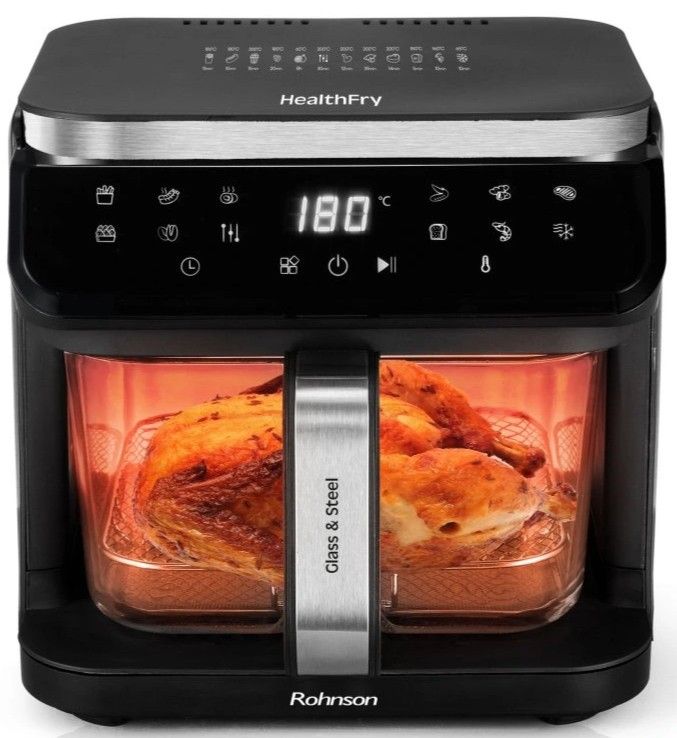 Фритюрник с горещ въздух Rohnson - R-2890, 1400W, 5.5 l, черен | Ozone.bg