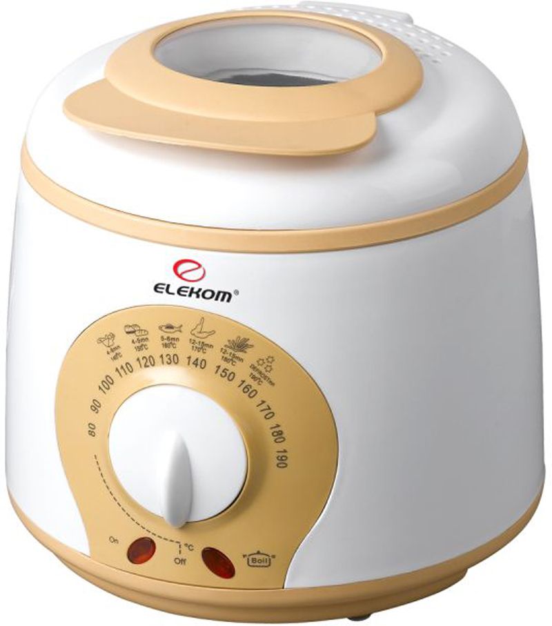 Фритюрник Elekom - EK - 216, 950W, 1 l, бял/оранжев | Ozone.bg