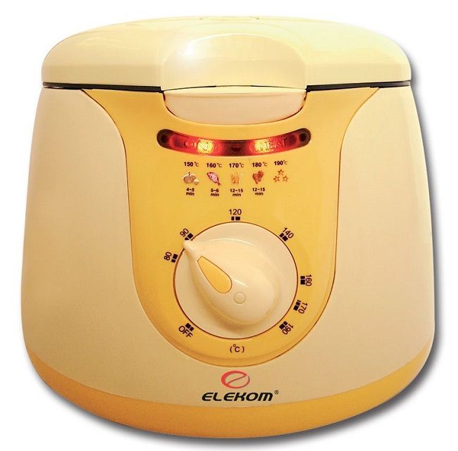 Фритюрник Elekom - ЕК-217 D, 1200W, 1.5 l, жълт | Ozone.bg