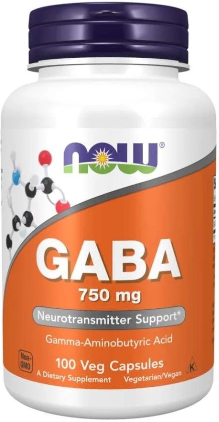 GABA, 750 mg, 100 капсули, Now | Ozone.bg