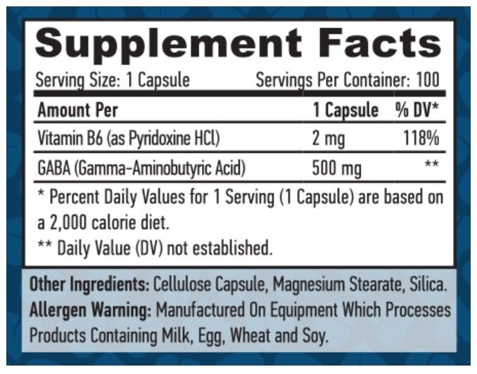 GABA + B6, 100 капсули, Haya Labs | Ozone.bg