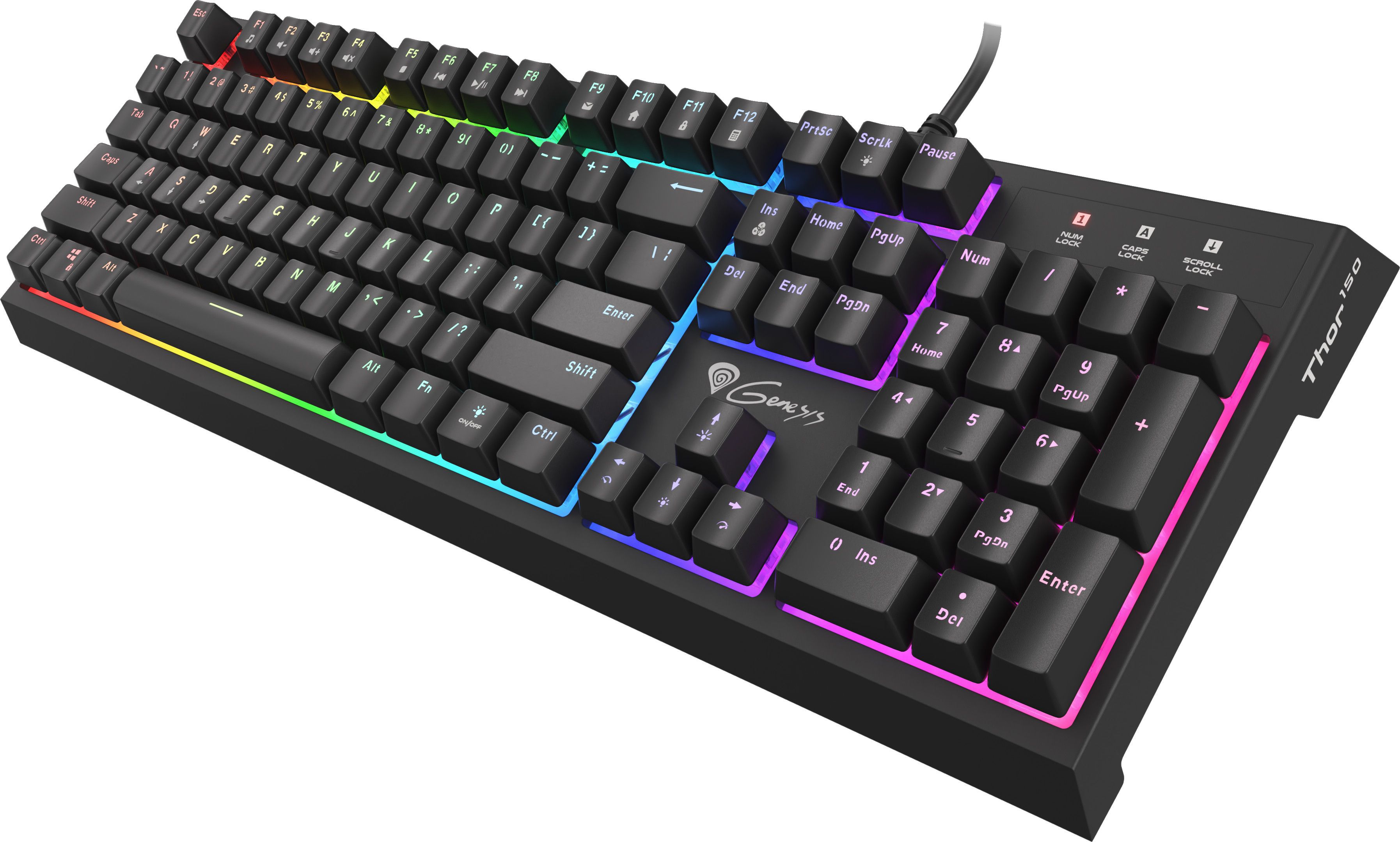 Genesis Hybrid Switch Gaming Keyboard Thor 150 RGB Backlight US Layout ...