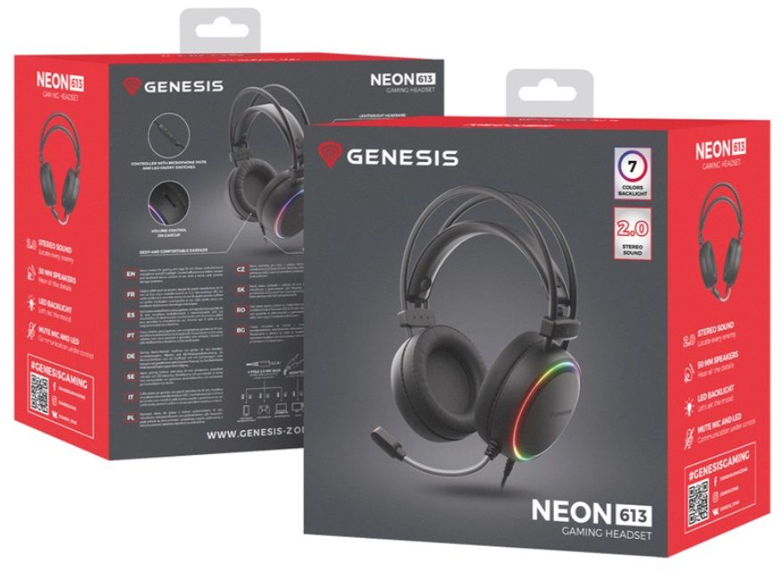 Гейминг слушалки Genesis - Neon 613, черни | Ozone.bg