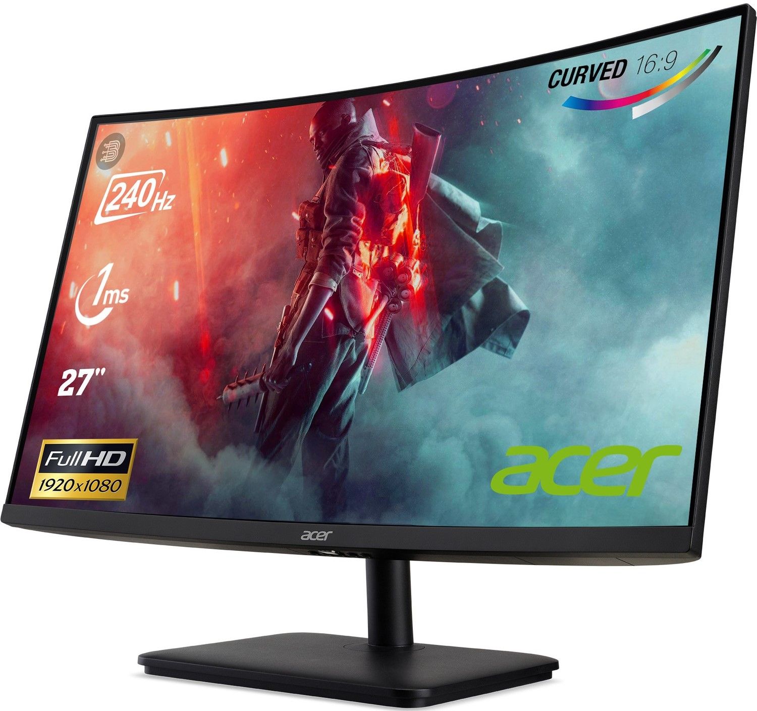 Гейминг монитор Acer - ED270X, 27", 240Hz, 1ms, сurved, черен ТОП цена ...