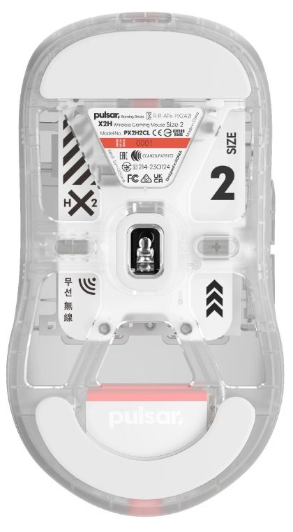 Гейминг мишка Pulsar - X2H Mini, оптична, безжична, Super Clear Edition ...