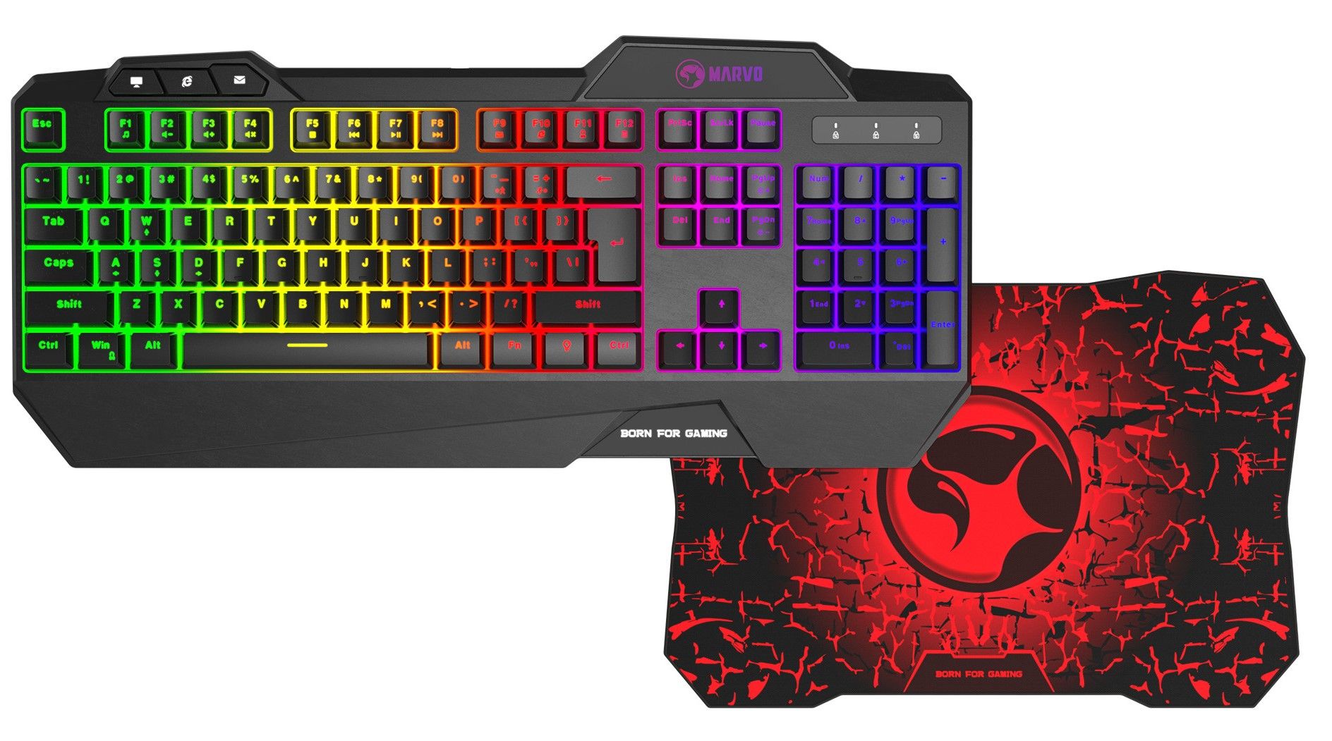 Гейминг комплект Marvo - COMBO CM306, черен/червен | Ozone.bg