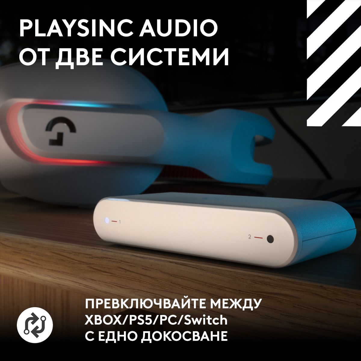 Гейминг слушалки Logitech - Astro A20 X, безжични, бели | Ozone.bg