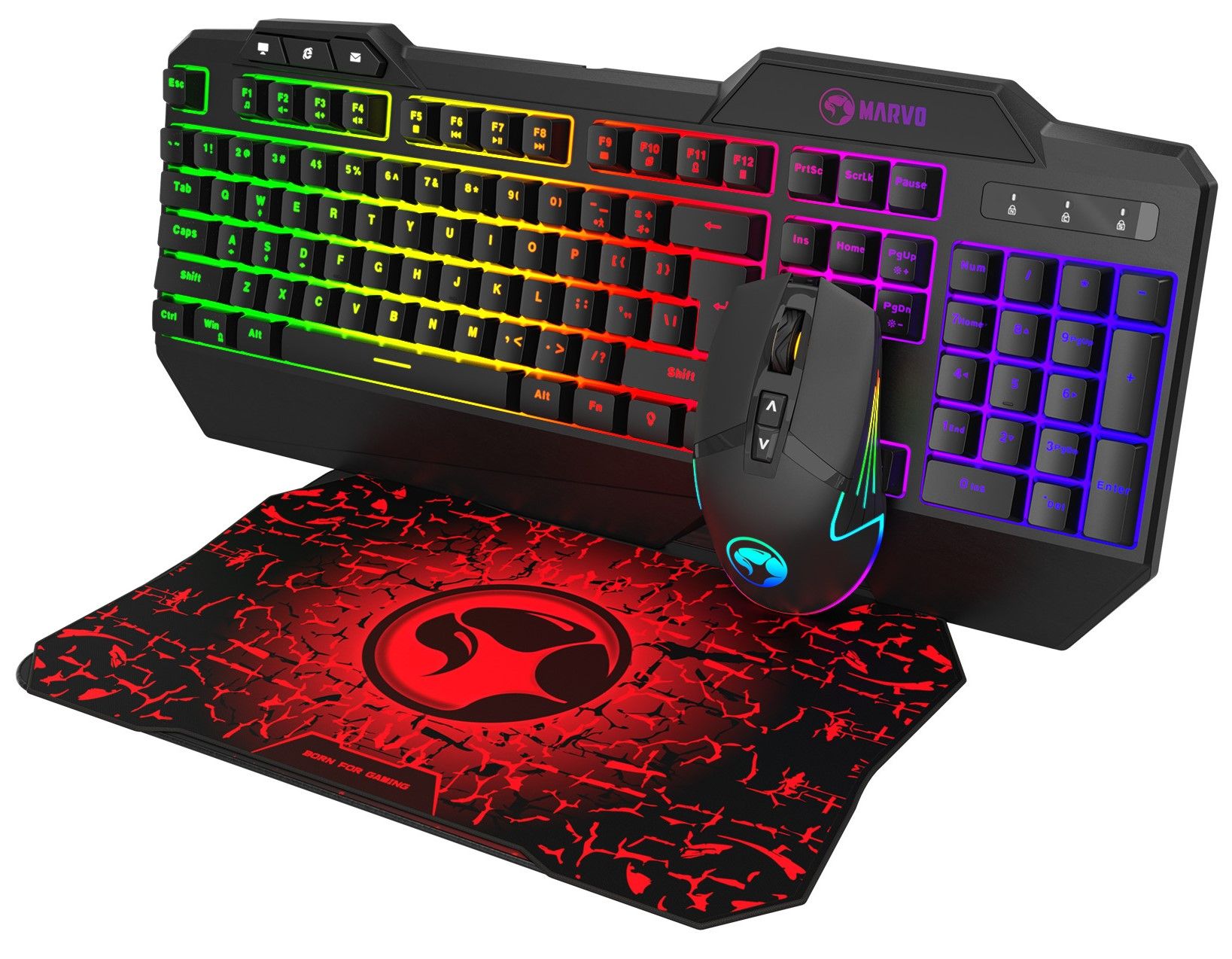 Гейминг комплект Marvo - COMBO CM306, черен/червен | Ozone.bg