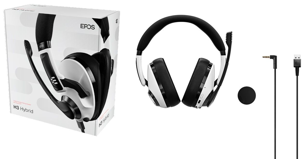 Гейминг слушалки EPOS - H3 Hybrid, бели/черни | Ozone.bg