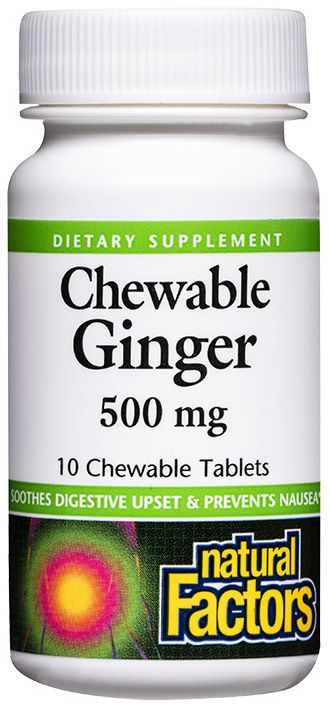 Ginger Chewable, 10 таблетки, Natural Factors | Ozone.bg