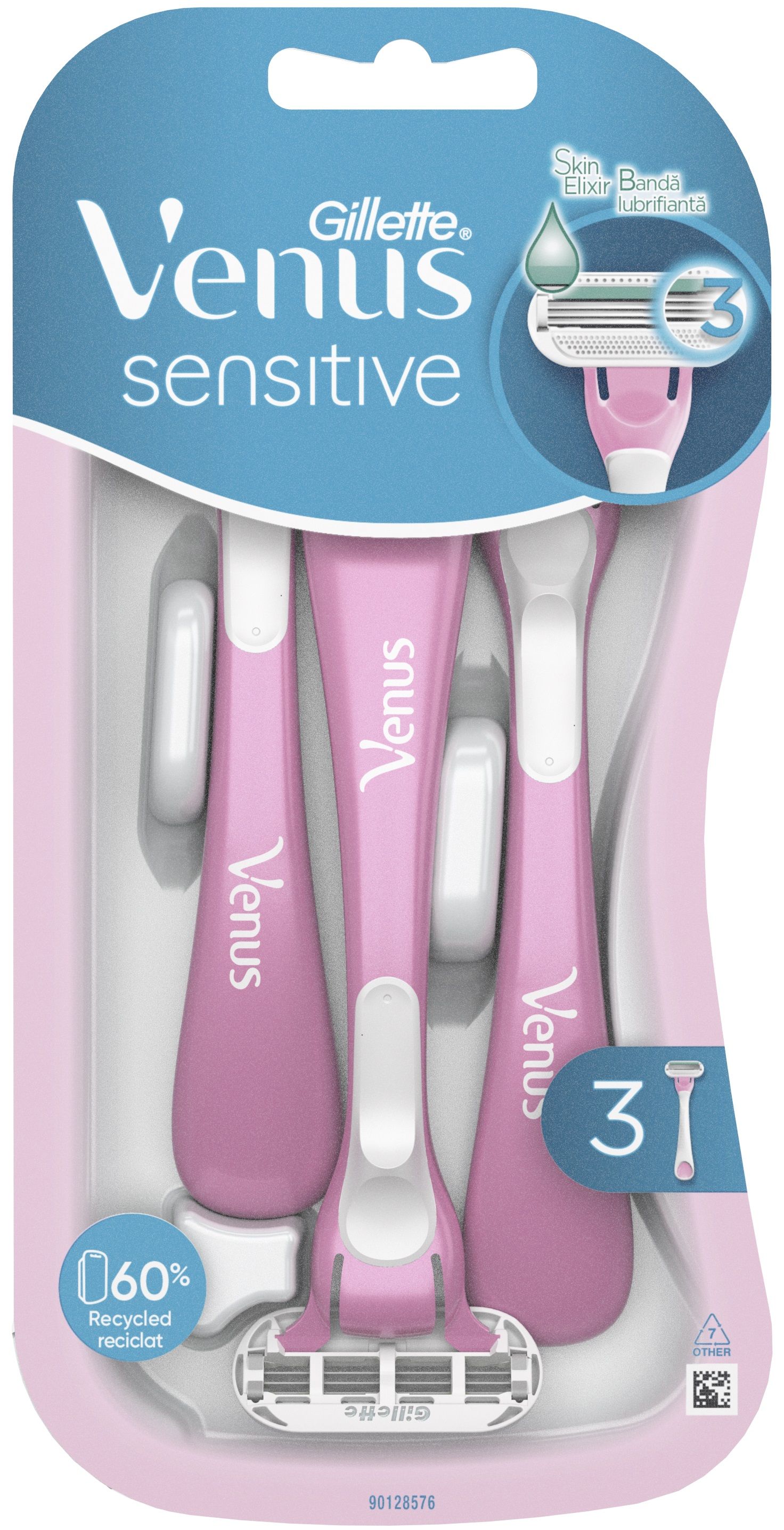Gillette Venus 3 Дамска самобръсначка Sensitive, 3 броя | Ozone.bg