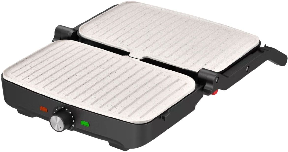 Грил-тостер Rohnson - R-2762, 1600W, незалепващо, оребрена, сребрист ...