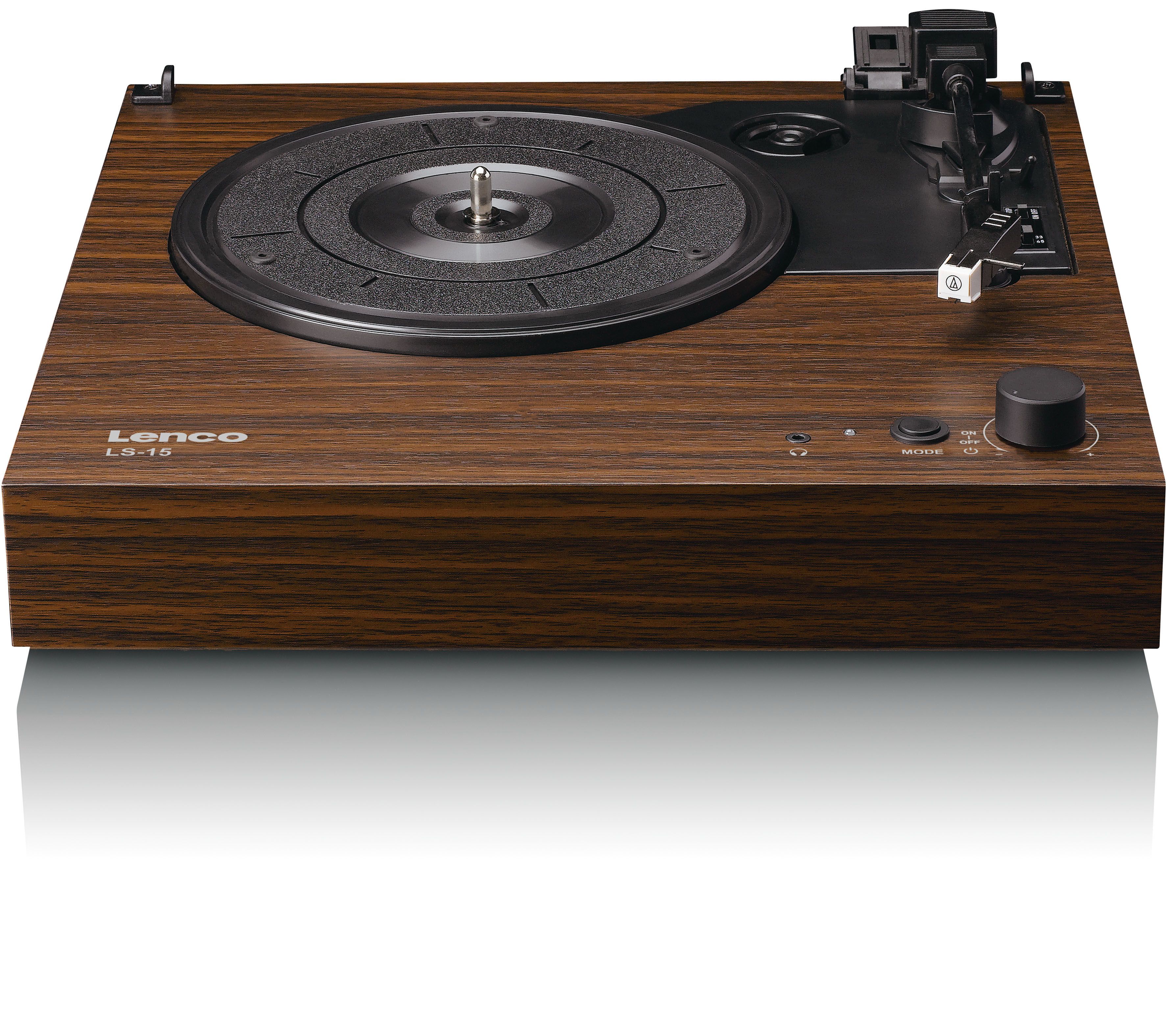 Грамофон Lenco - LS-15BK, Bluetooth, полуавтоматичен, кафяв | Ozone.bg