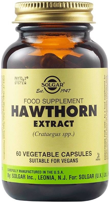 Hawthorn Extract, 60 растителни капсули, Solgar | Ozone.bg