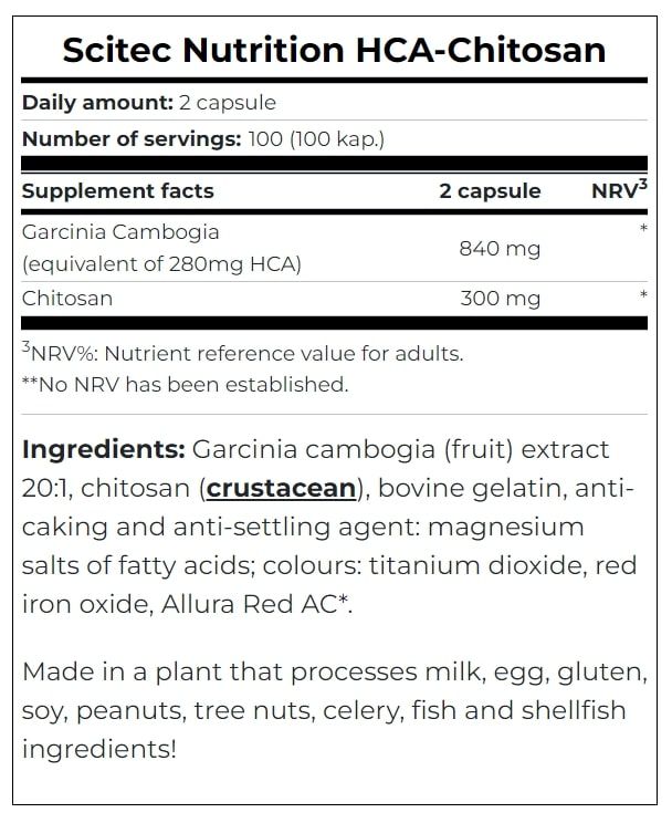 HCA Chitosan, 100 капсули, Scitec Nutrition | Ozone.bg