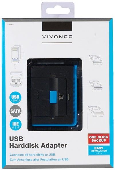 HDD адаптер Vivanco - 31952, USB, черен/син | Ozone.bg